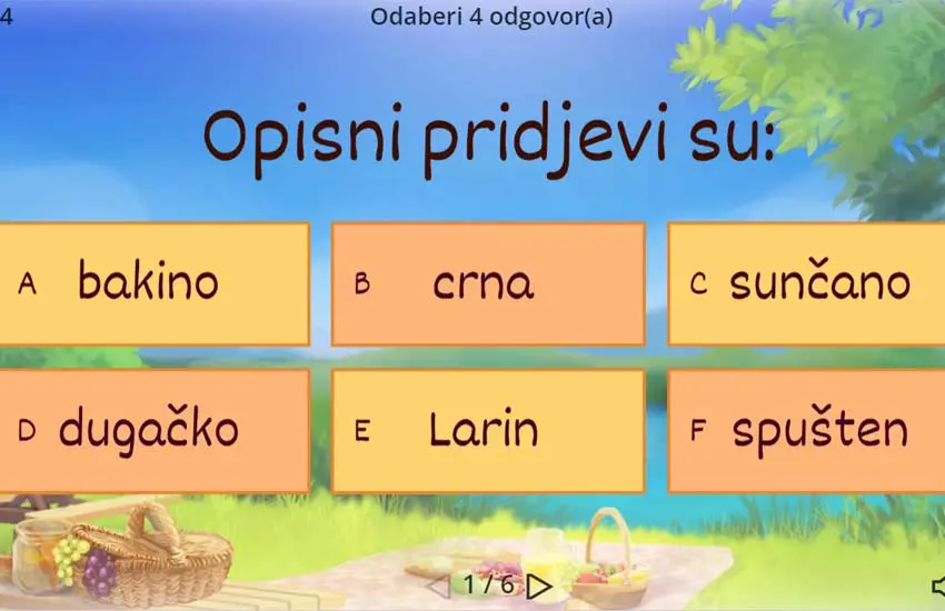 Opisni i posvojni pridjevi (4. razred)