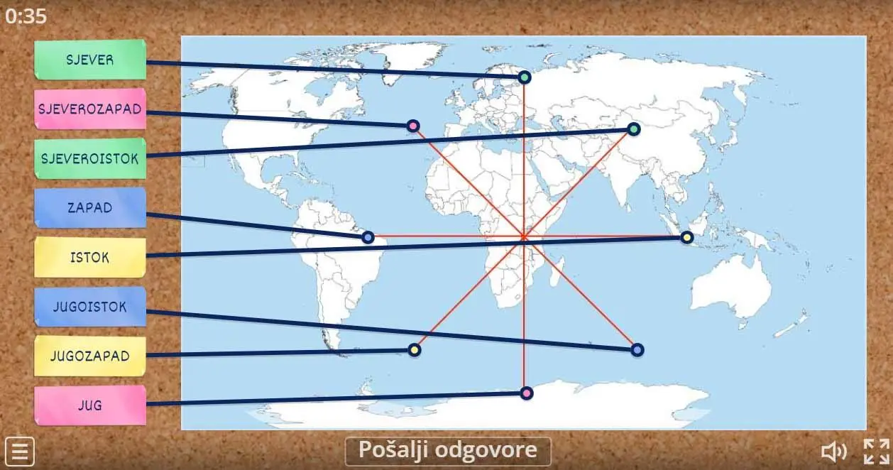 Orijentacija - geografija, 5. razred